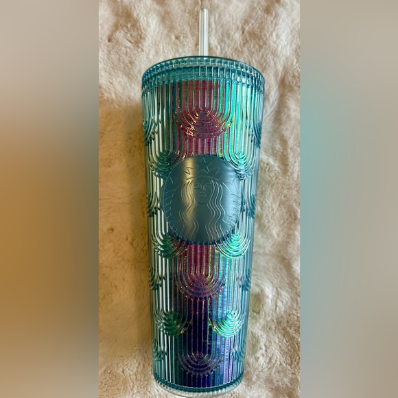 Starbucks | Kitchen | Starbucks 222 Iridescent Mermaid Scale 24 Oz Teal ...